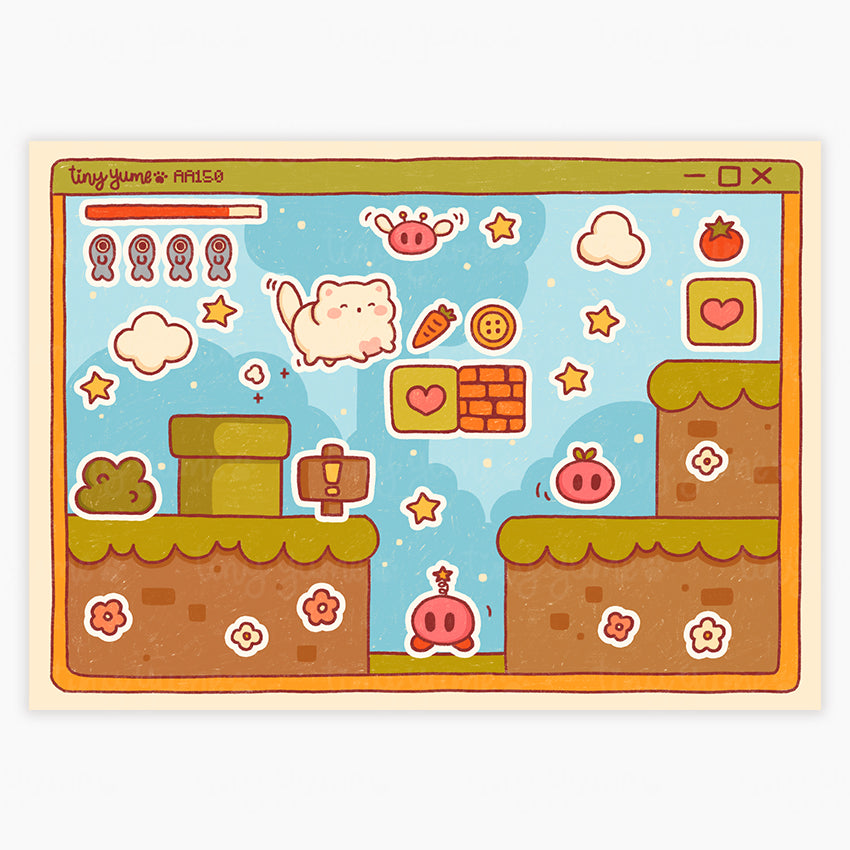 Platform game sticker sheet #AA150 – TinyYume
